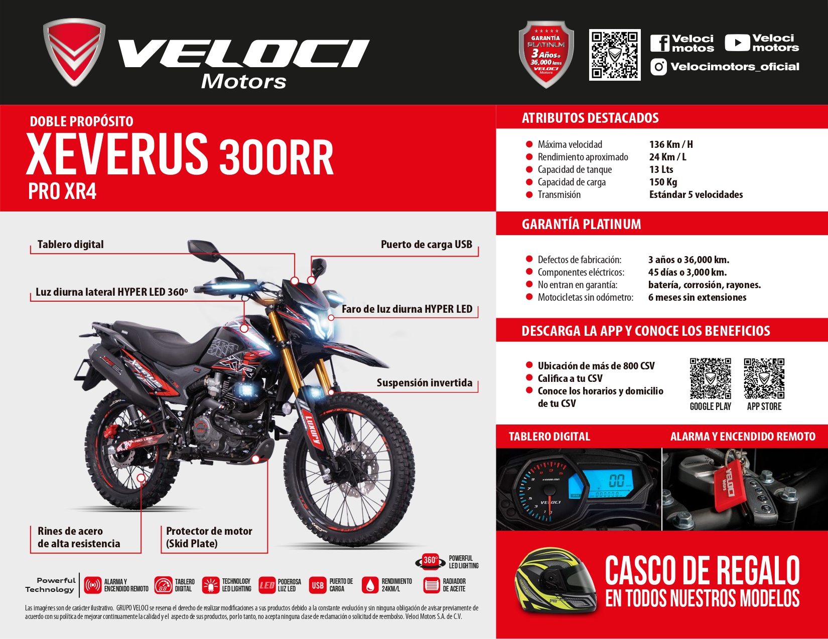 MOTOCICLETA XEVERUS PR XR4 300CC VELOCI (2025) - El Bodegón del Hogar